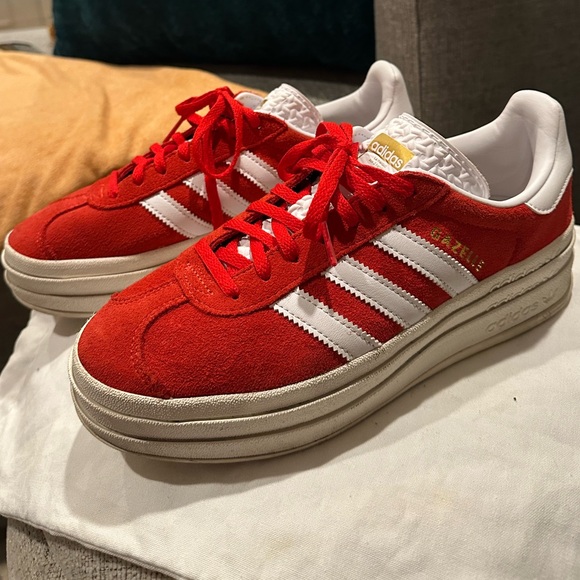 adidas | Shoes | Adidas Red Gazelle Platforms | Poshmark